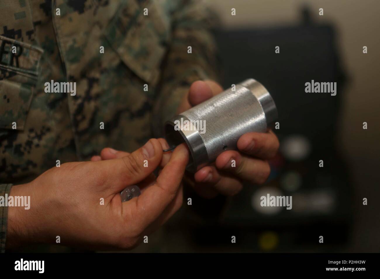 A U.S. Marine with Explosive Ordinance Disposal (EOD) Company, 8th ...