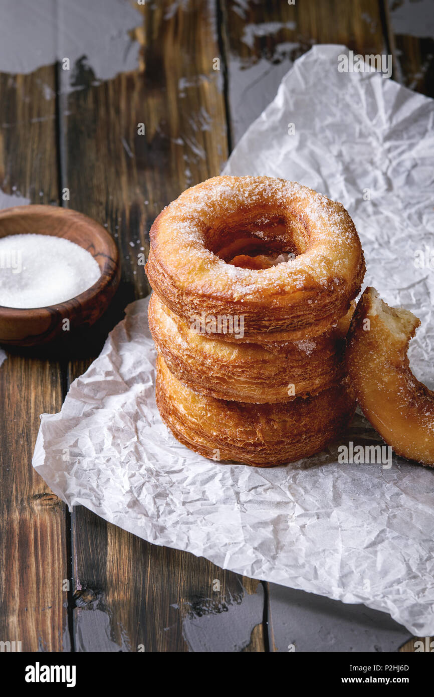 Puff pastry donuts cronuts Stock Photo - Alamy