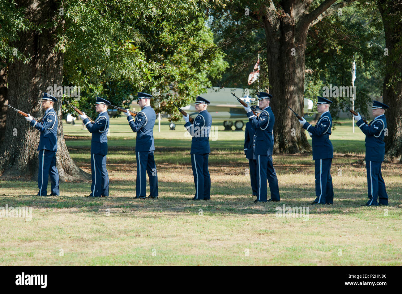 Maxwell AFB, Ala. - The Maxwell-Gunter honor guard conducts a 21 gun ...