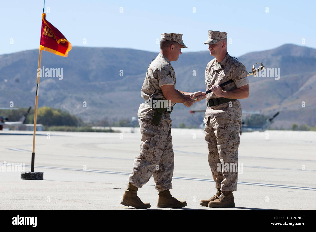 U. S. Marine Corps LtCol Christopher O’Balle Commanding Officer of HMLA ...