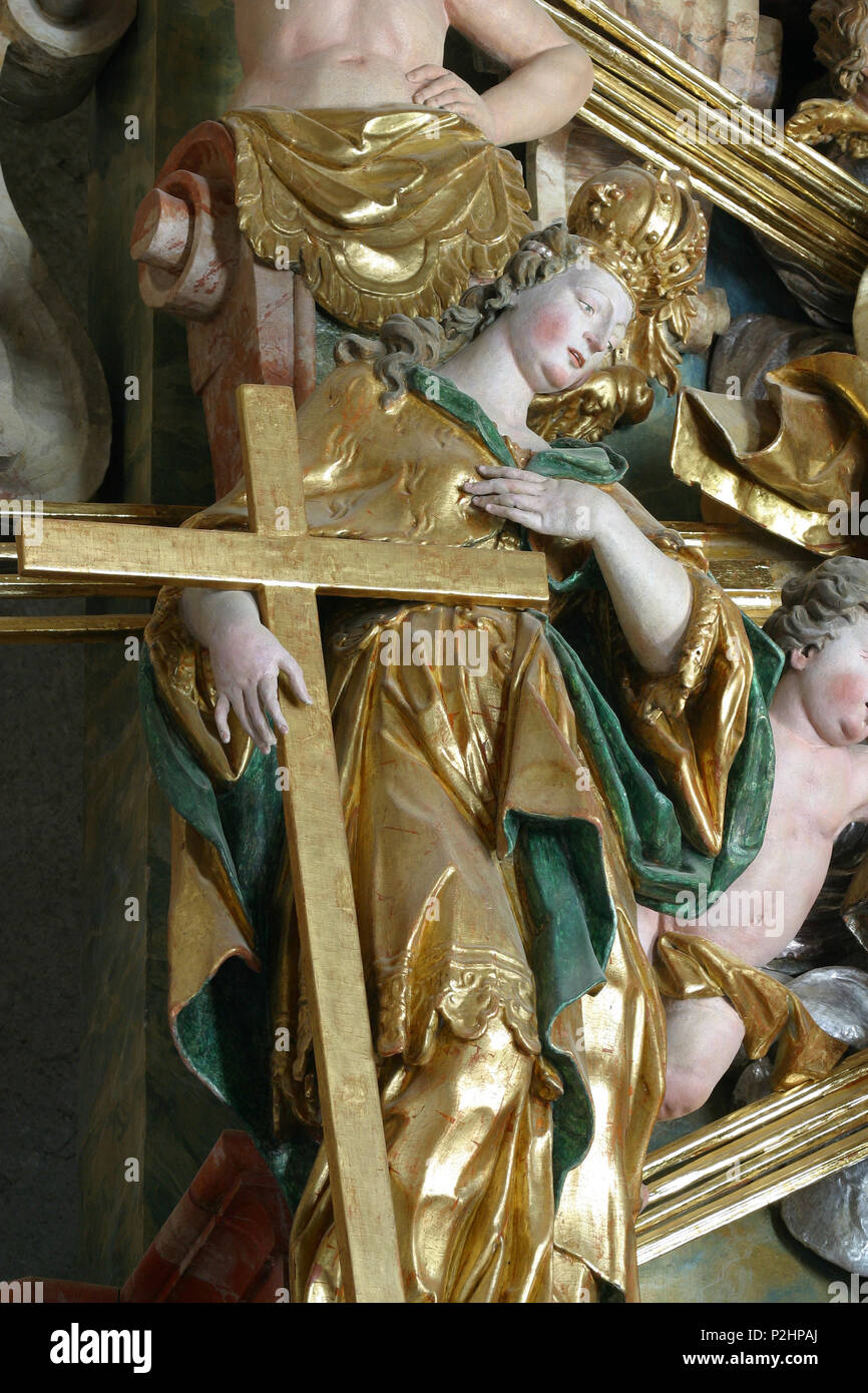 Saint Helena statue on the altar in the Baroque Church of Our Lady of ...