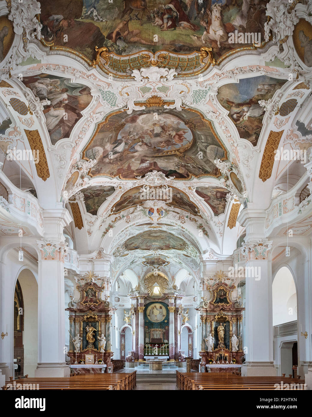 interior of baroque monastry church, Beuron Monastry, Sigmaringen ...