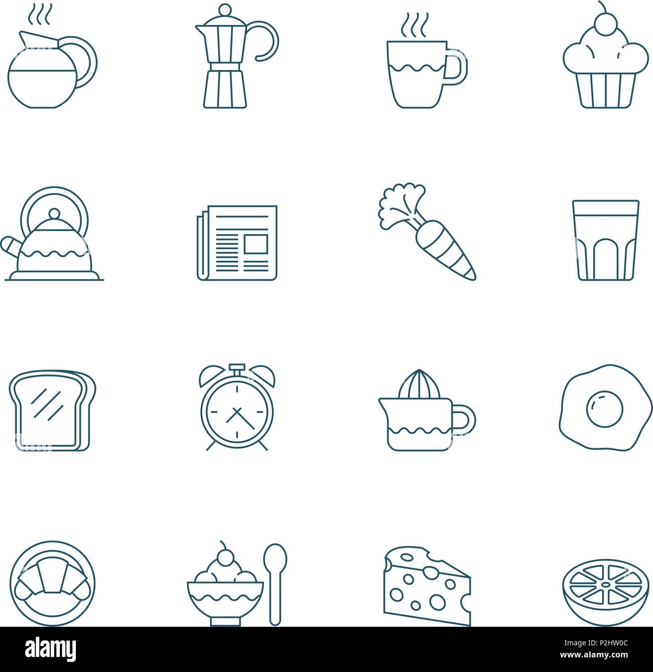 Breakfast Icon Line Set Stock Vector Image & Art - Alamy