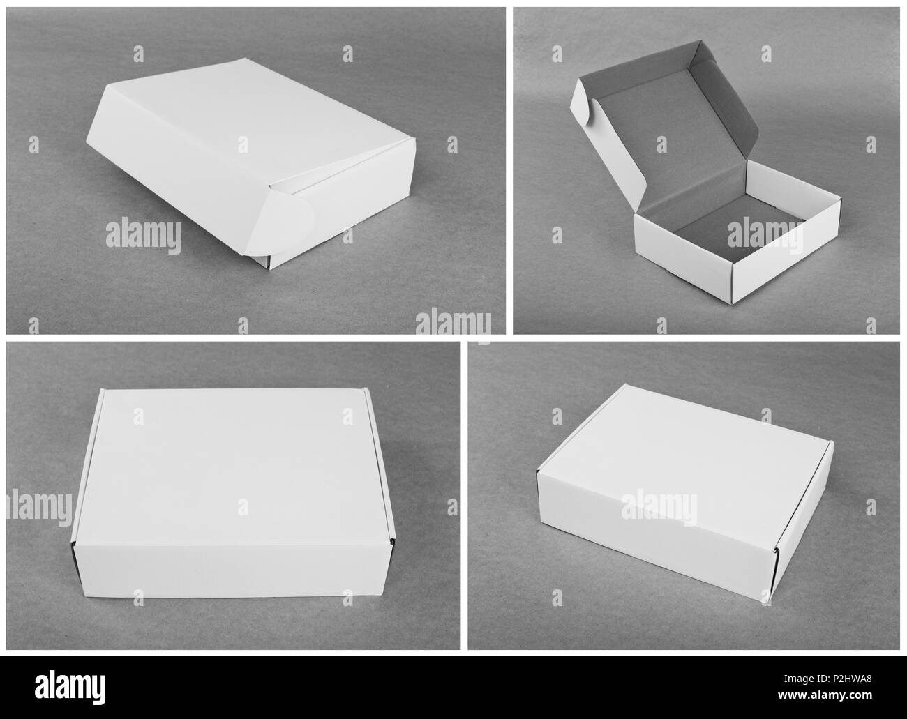 Set of cardboard boxes for packaging on a gray background Stock Photo ...