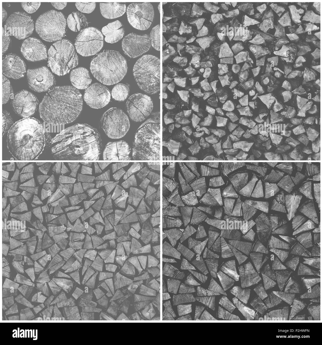 Wooden logs wall Black and White Stock Photos & Images - Alamy