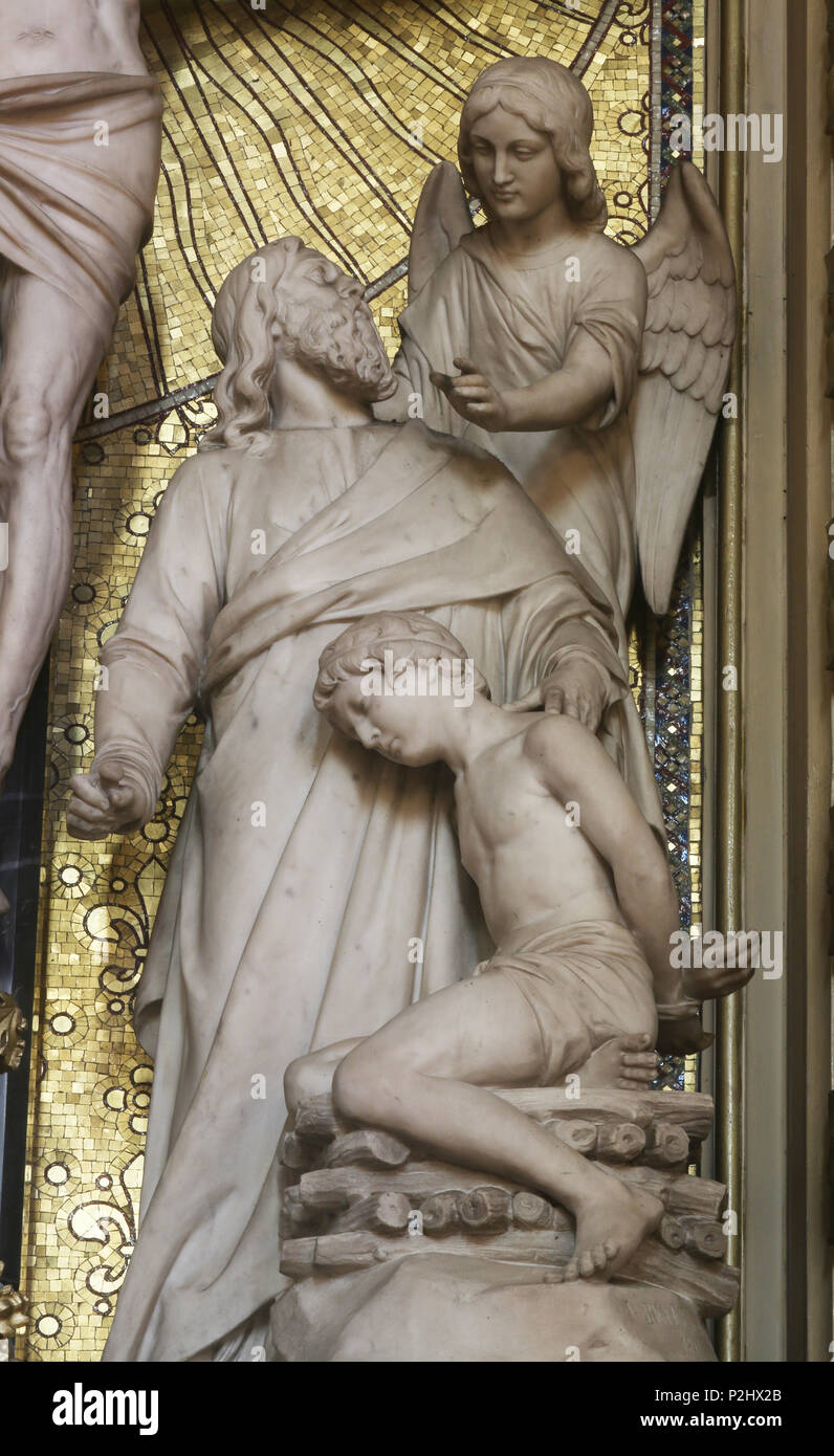 Abraham Sacrificing Isaac, altar of the Holy Cross in Zagreb cathedral ...