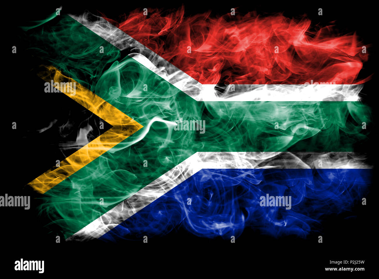 South Africa smoke flag Stock Photo - Alamy