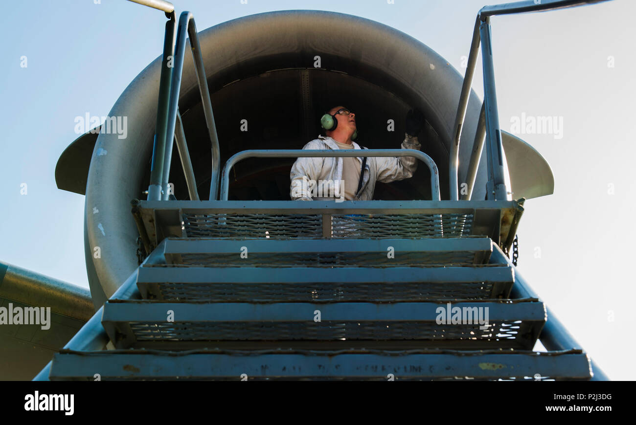Senior Airman John Urban, 452nd Maintenance Squadron jet engine ...
