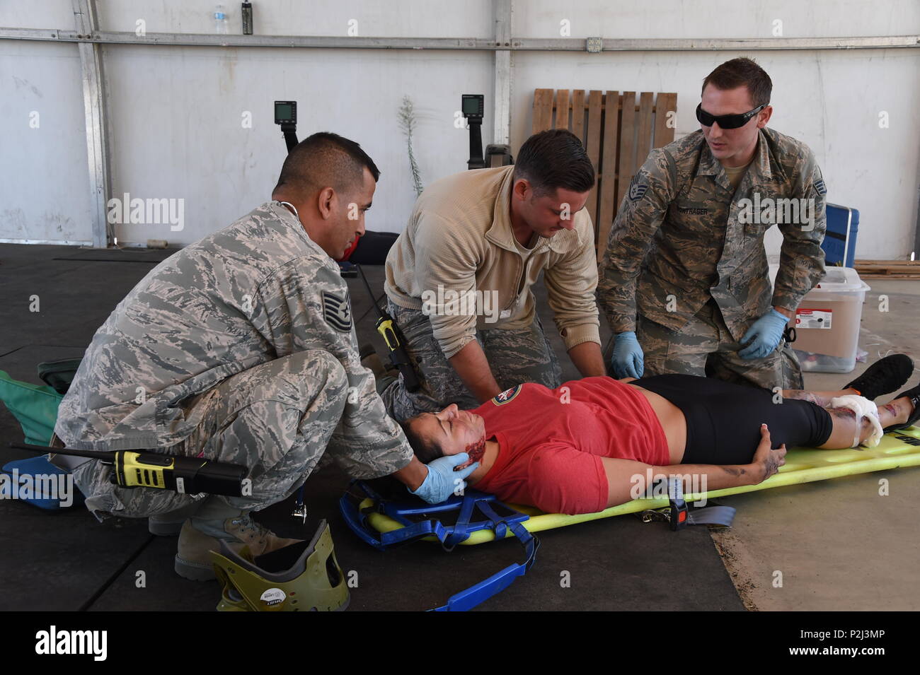 (L to R) U.S. Air Force Tech. Sgt. Mark Crespo and Staff Sgts. Dean ...