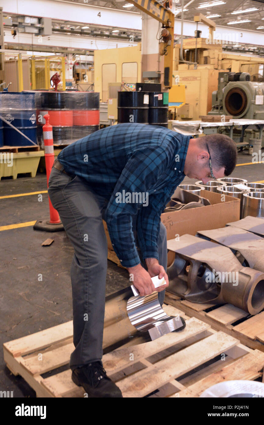 Arsenal general foreman Scott Huber checking out a newly arrived 120mm ...