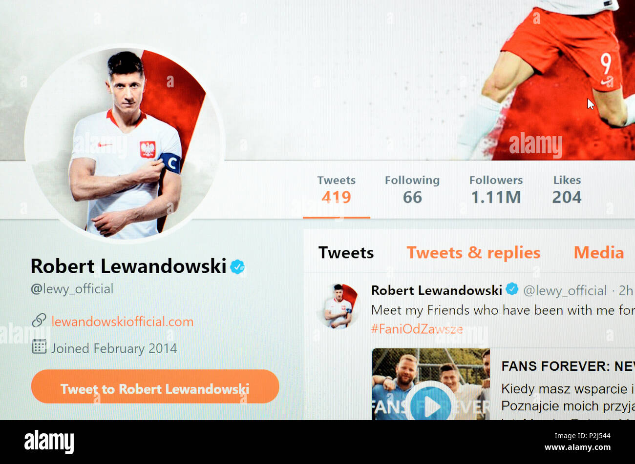 Robert Lewandowski Twitter Hi Res Stock Photography And Images Alamy