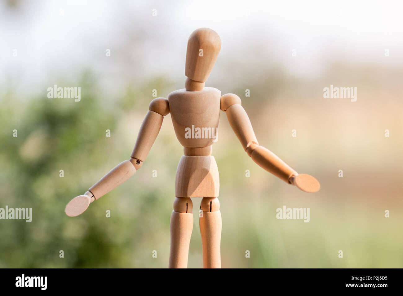 Wooden Figure or Wooden Mannequin Standing and Raising Arms Body ...