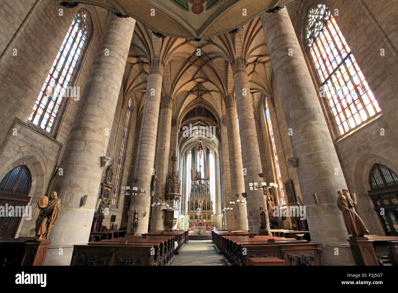 Czech Republic, Plzen, Pilsen, St Bartholomew Cathedral, interior Stock ...