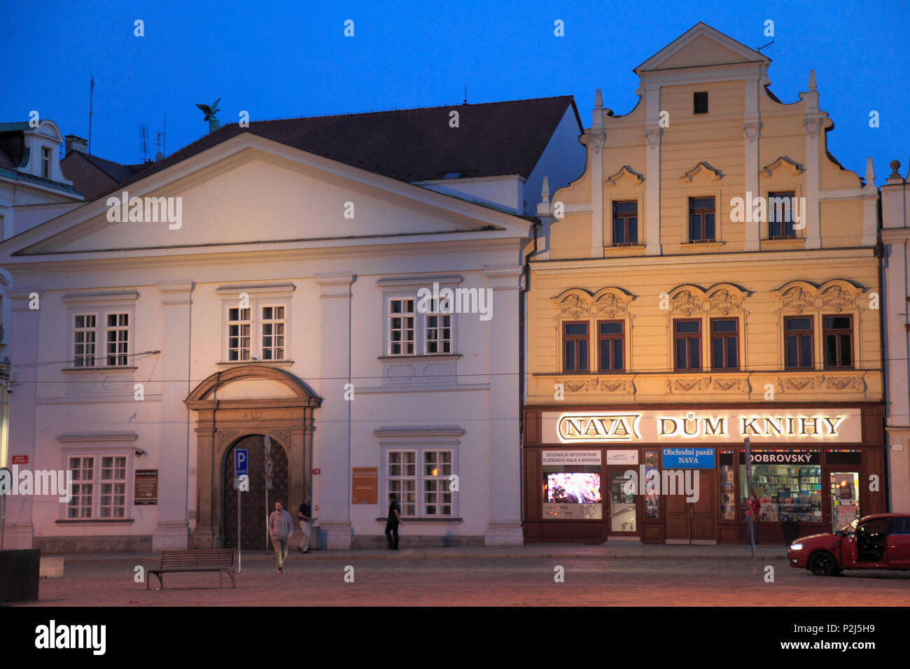 Czech Republic, Plzen, Pilsen, street scene, historic architecture ...
