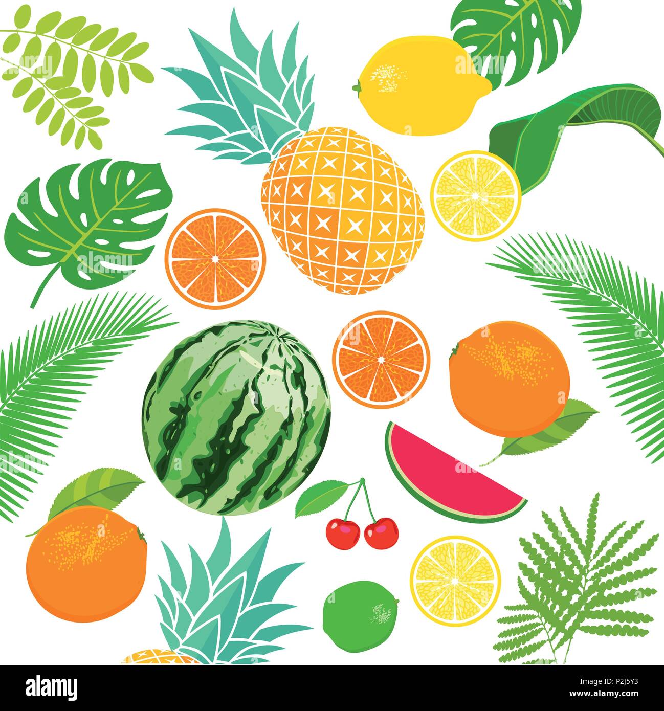Various fresh fruits illustration Stock Vector Image & Art - Alamy