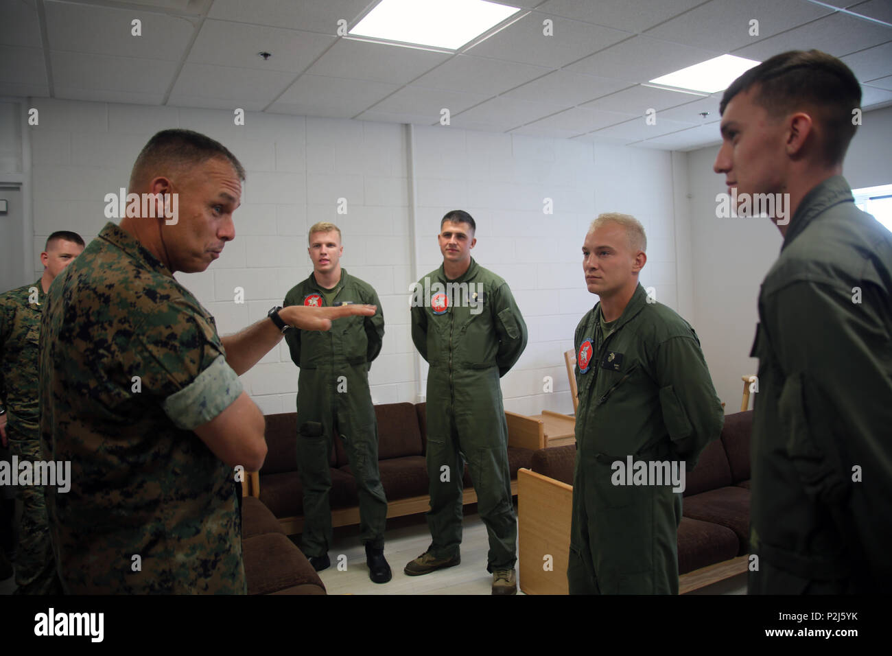 Brig. Gen. Matthew Glavy speaks to Marines with aircraft rescue and ...