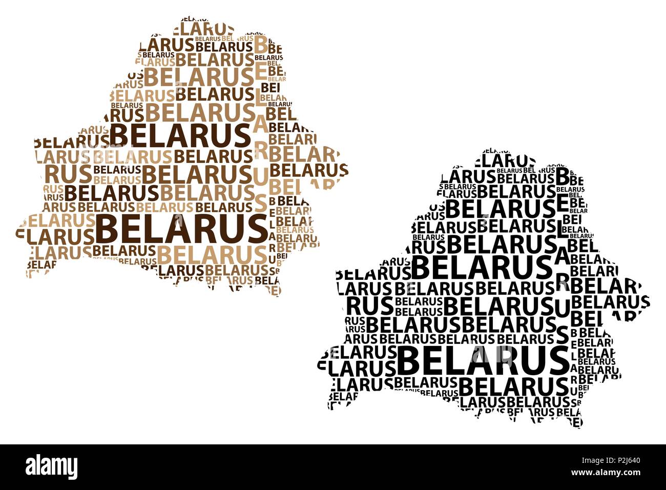 Sketch Belarus letter text map, Belarus - in the shape of the continent ...