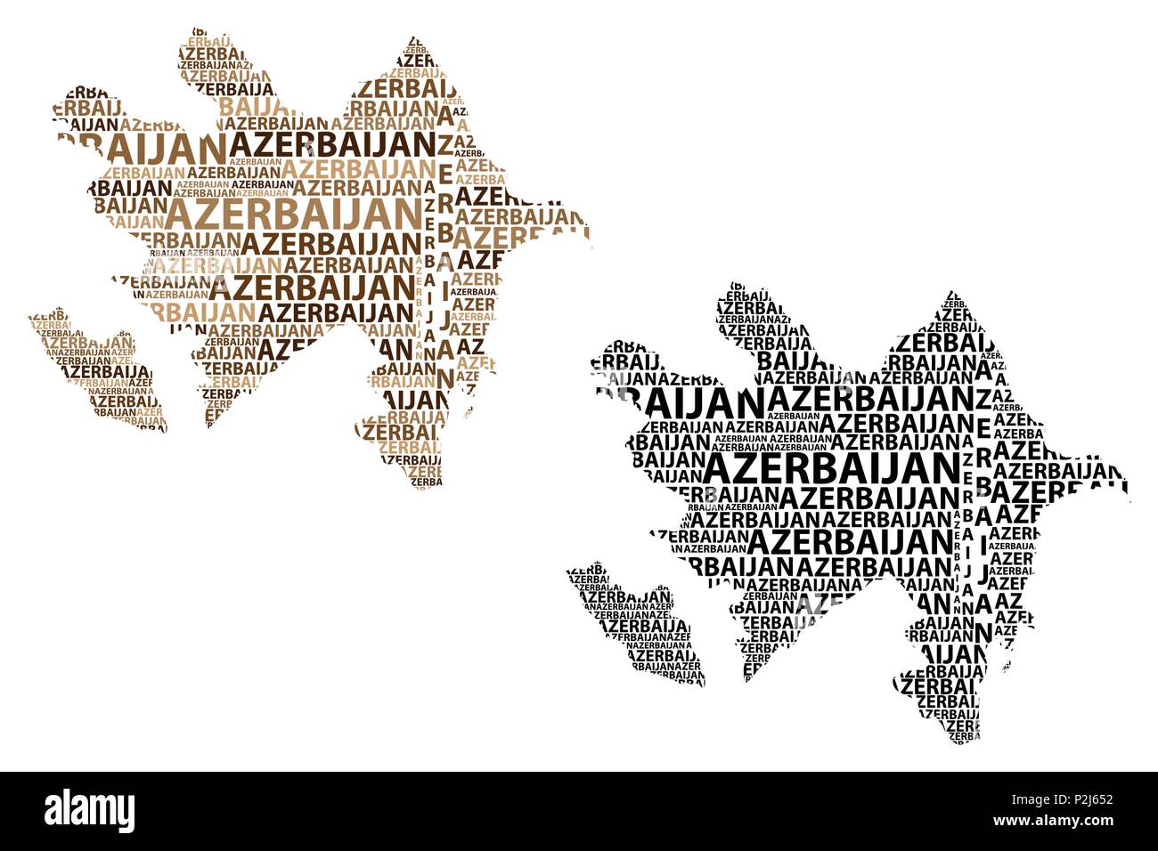 Sketch Azerbaijan letter text map, Azerbaijan - in the shape of the ...