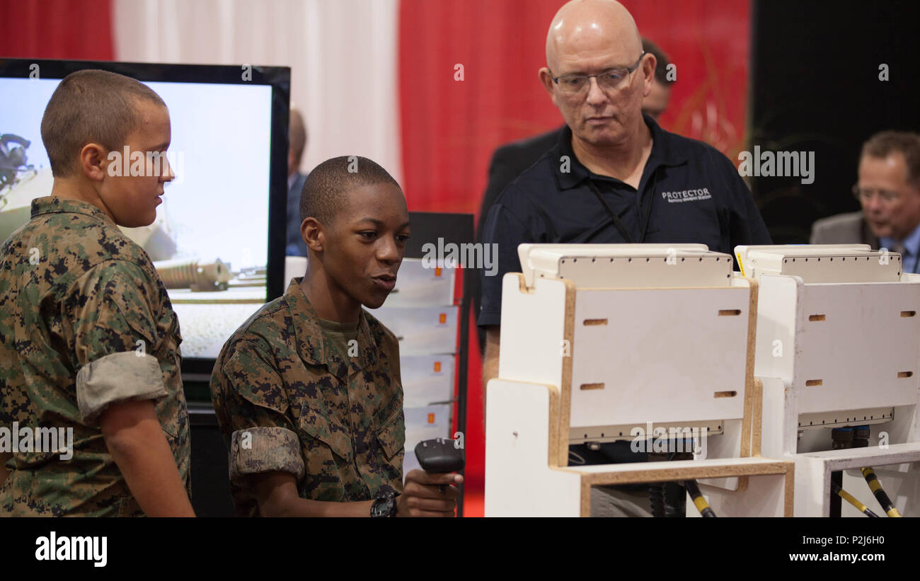 Members of the MCJROTC program test a simulation at the Modern Day ...