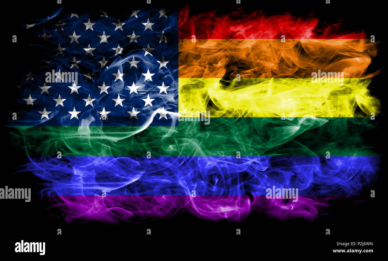USA gay smoke flag, LGBT USA flag Stock Photo - Alamy