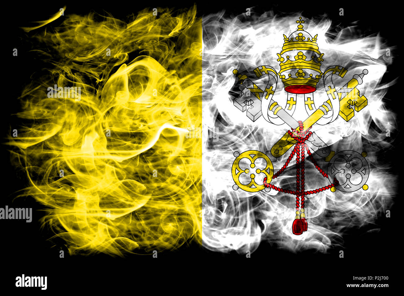 Vatican City smoke flag Stock Photo - Alamy