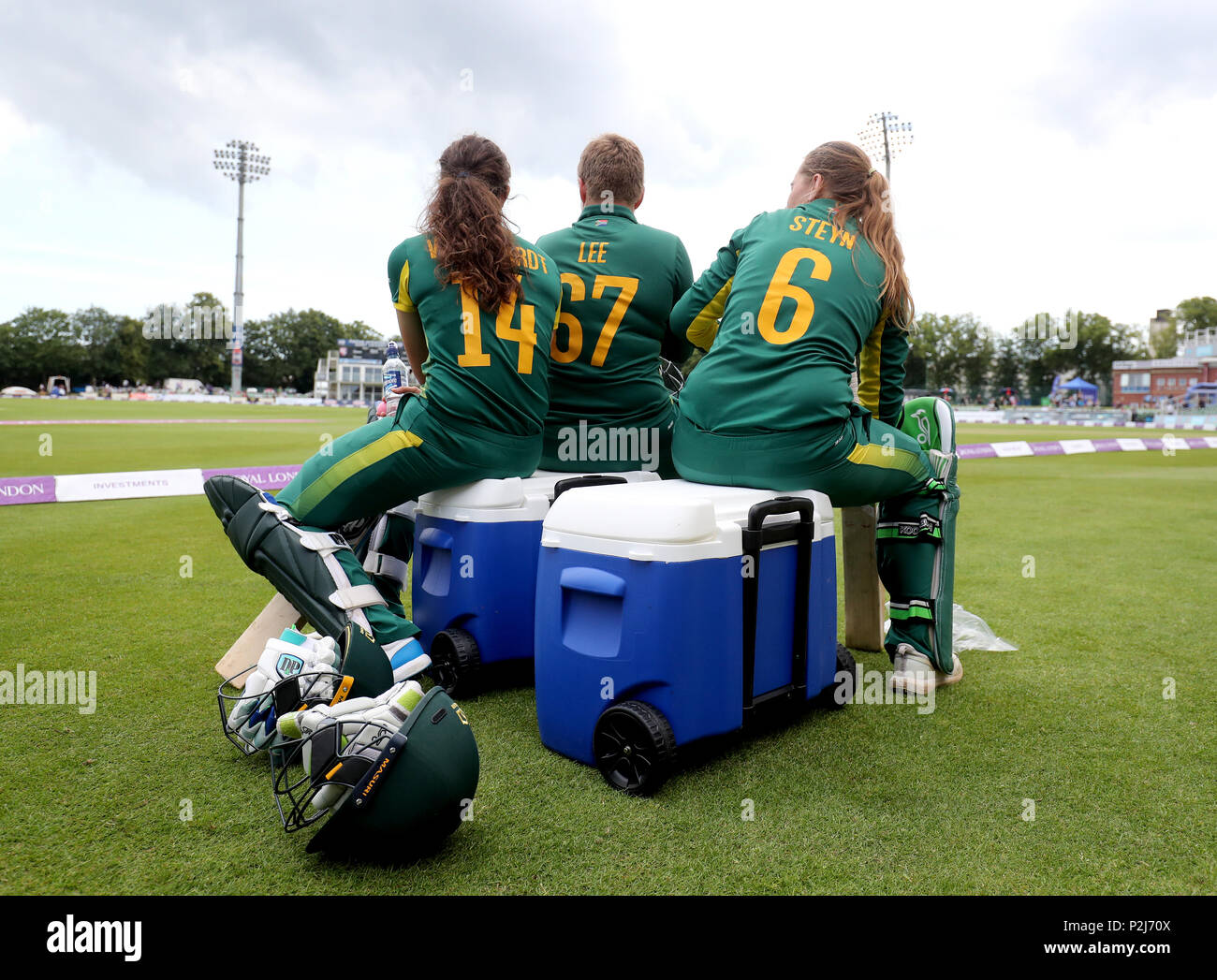 South Africa's Laura Wolvaardt (left), Lizelle Lee and Andrie Steyn ...