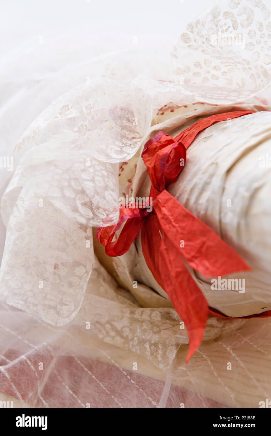 Paper ribbon and lace Stock Photo - Alamy