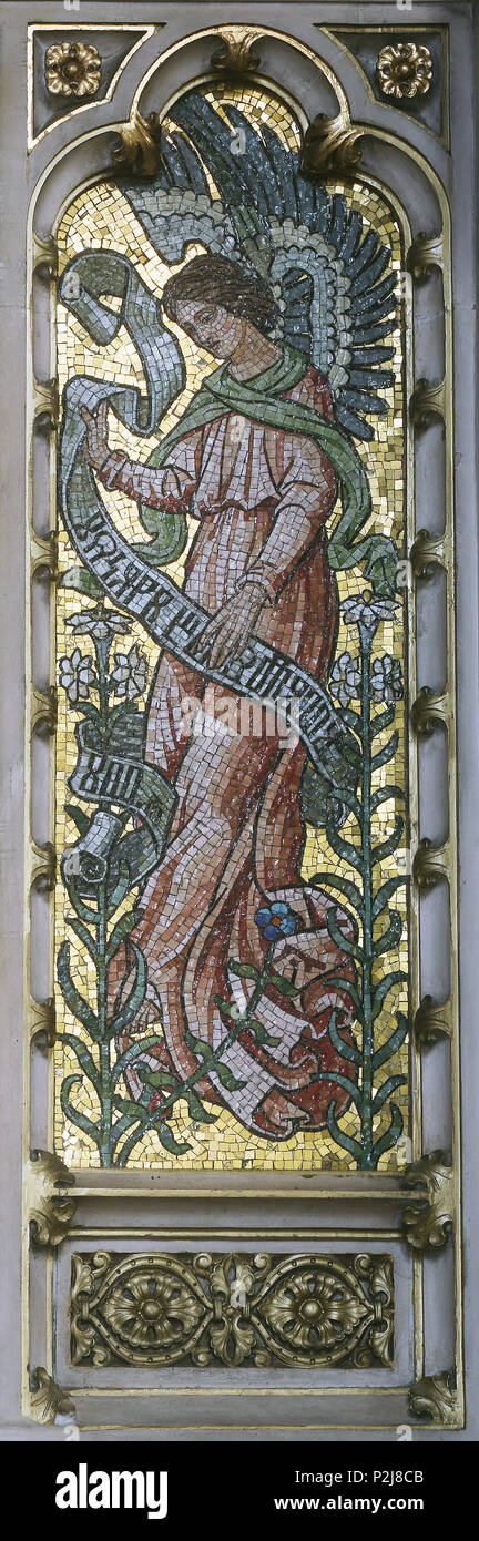 Angel on altar of St. Cyril and Methodius in Zagreb cathedral dedicated ...