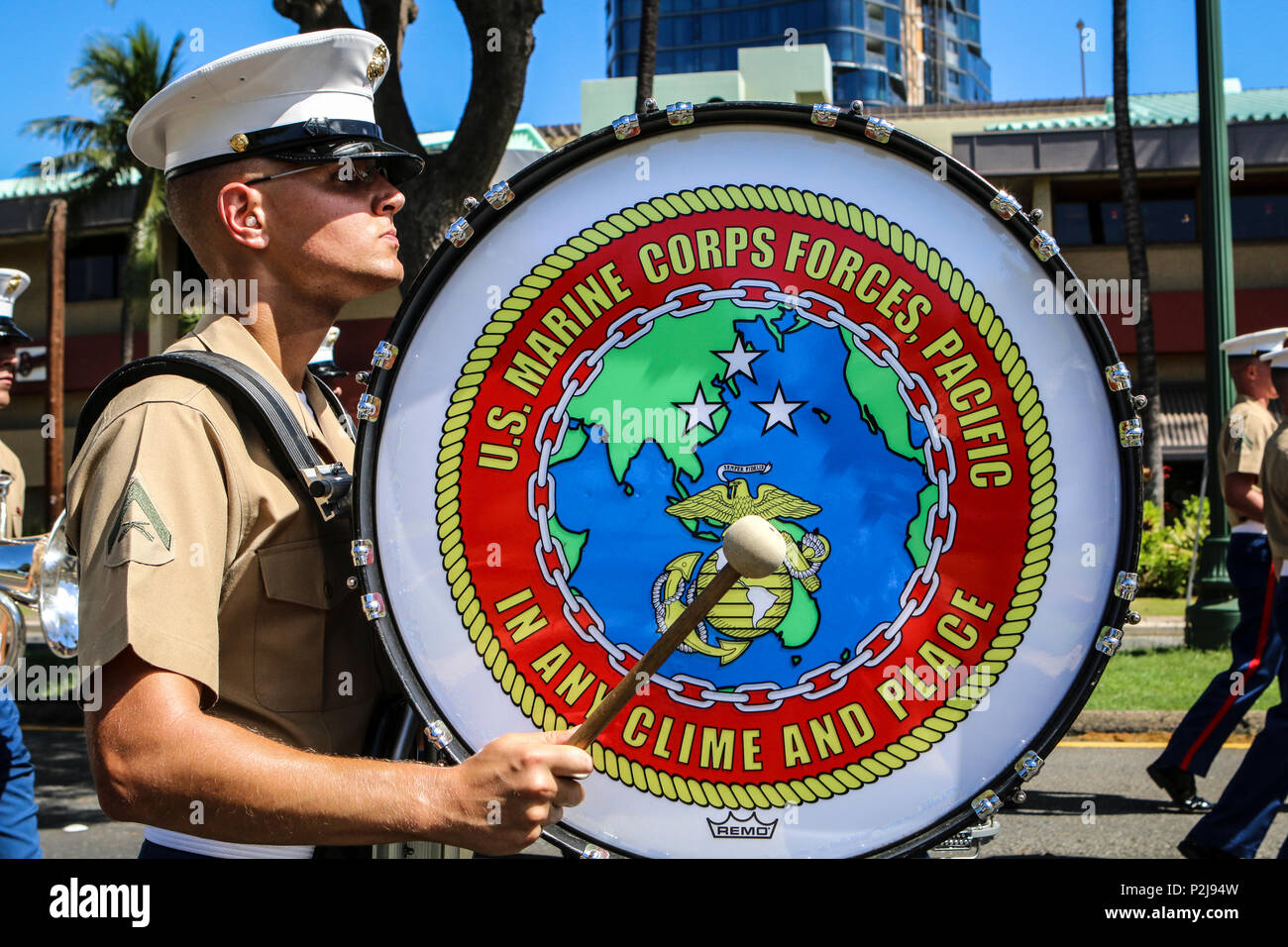 Lance Cpl Andrew J Missler A Bass Drum Player With The U S Marine
