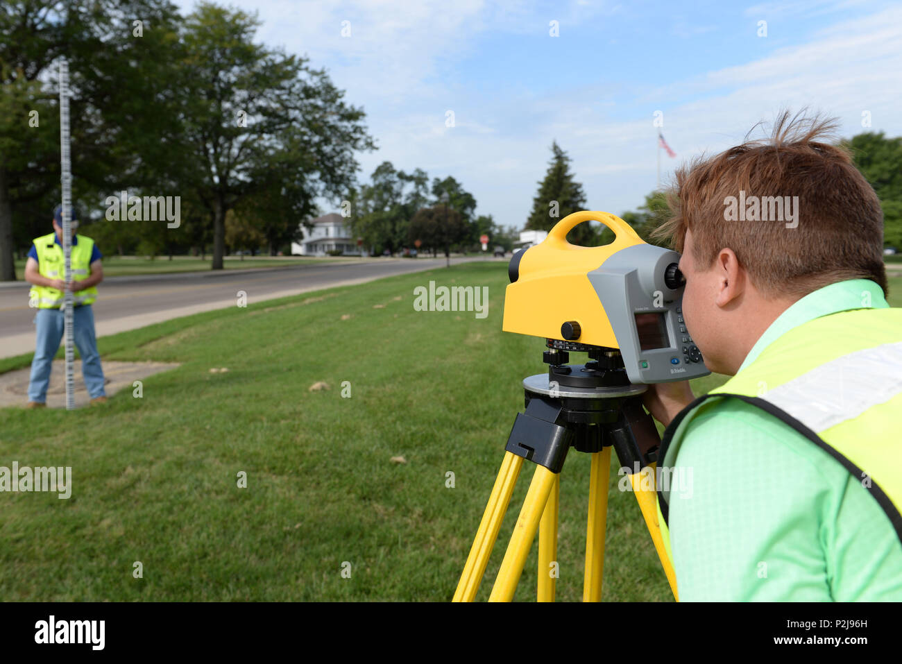 Greg Galvin, 88th Civil Engineer Group civil engineer technician, looks ...