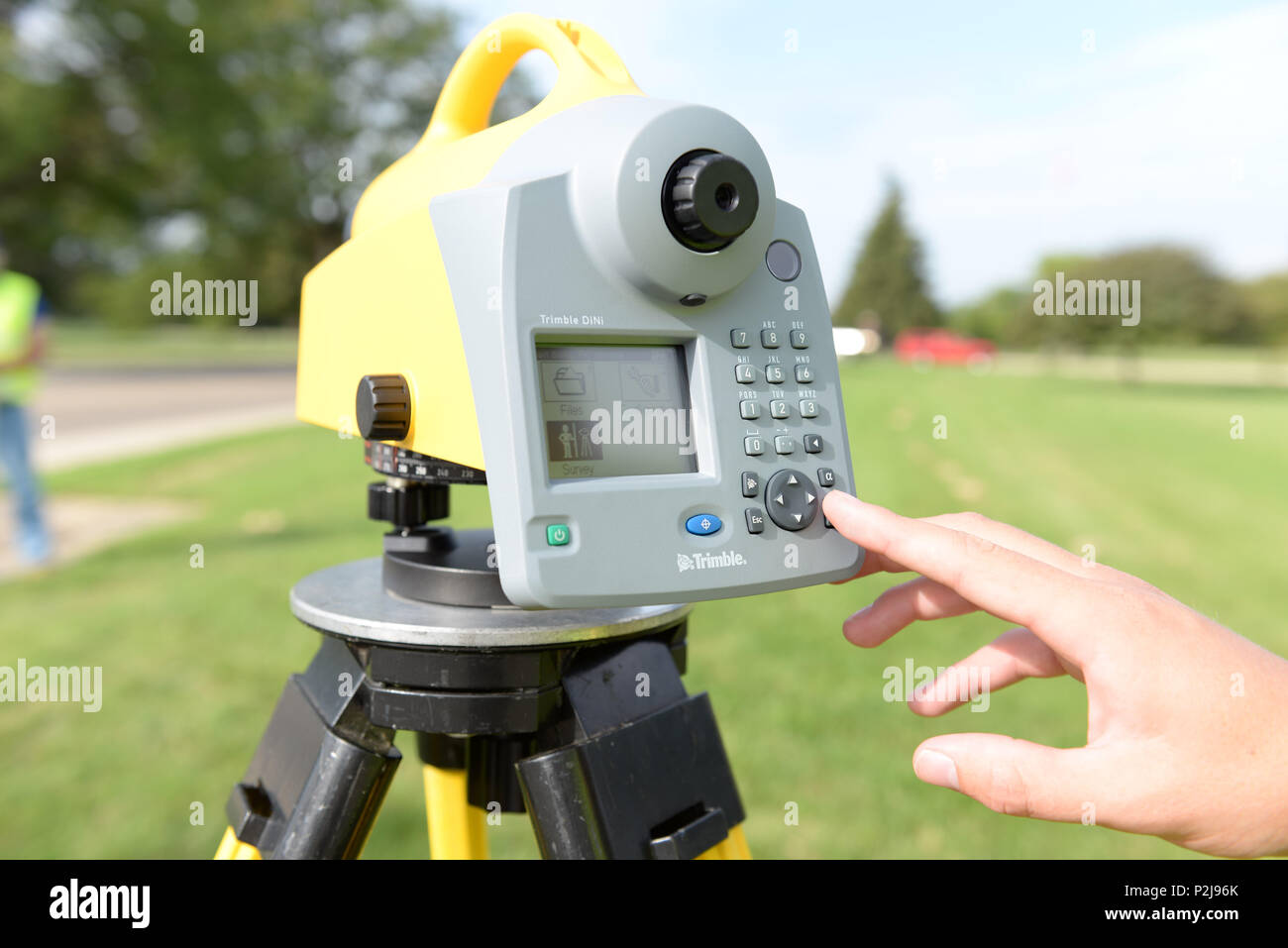 A member with the 88th Civil Engineer Group selects an option on the ...