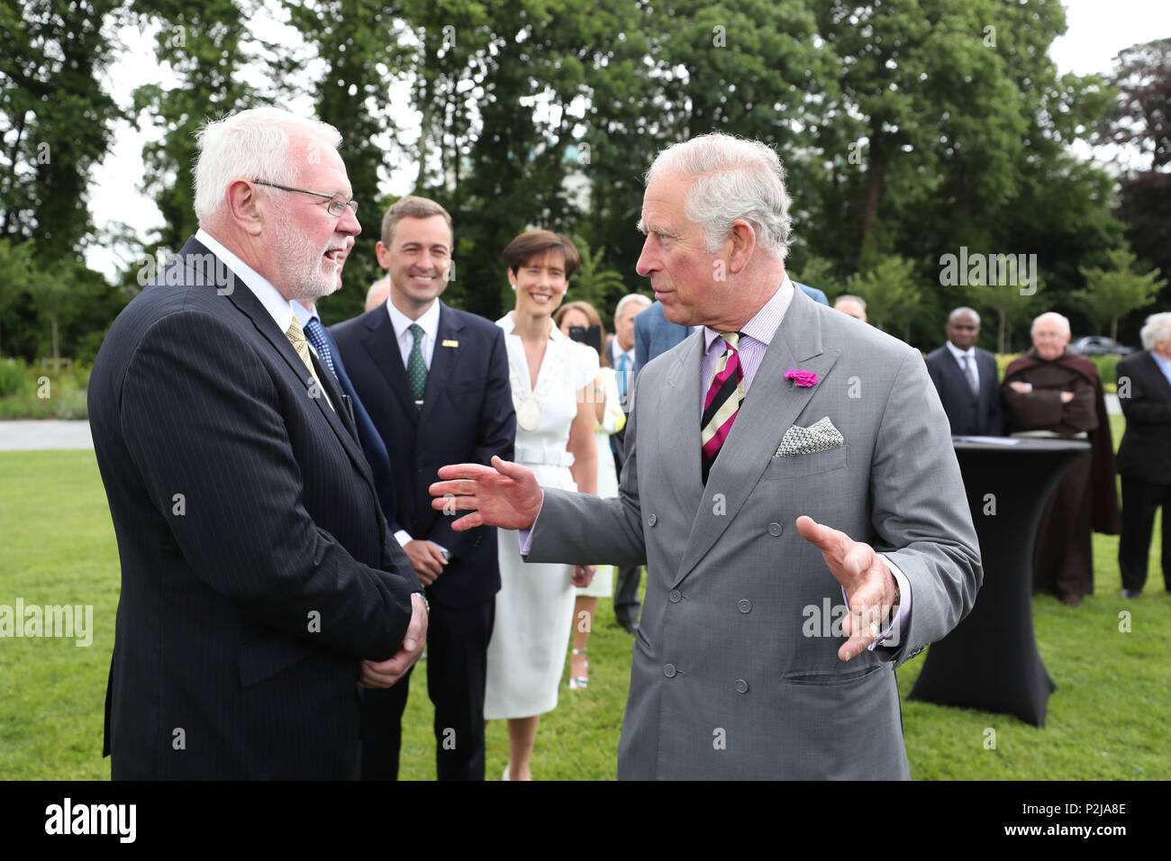 The Prince of Wales meeting Sinn Fein's Martin Ferris at a Garden Party ...