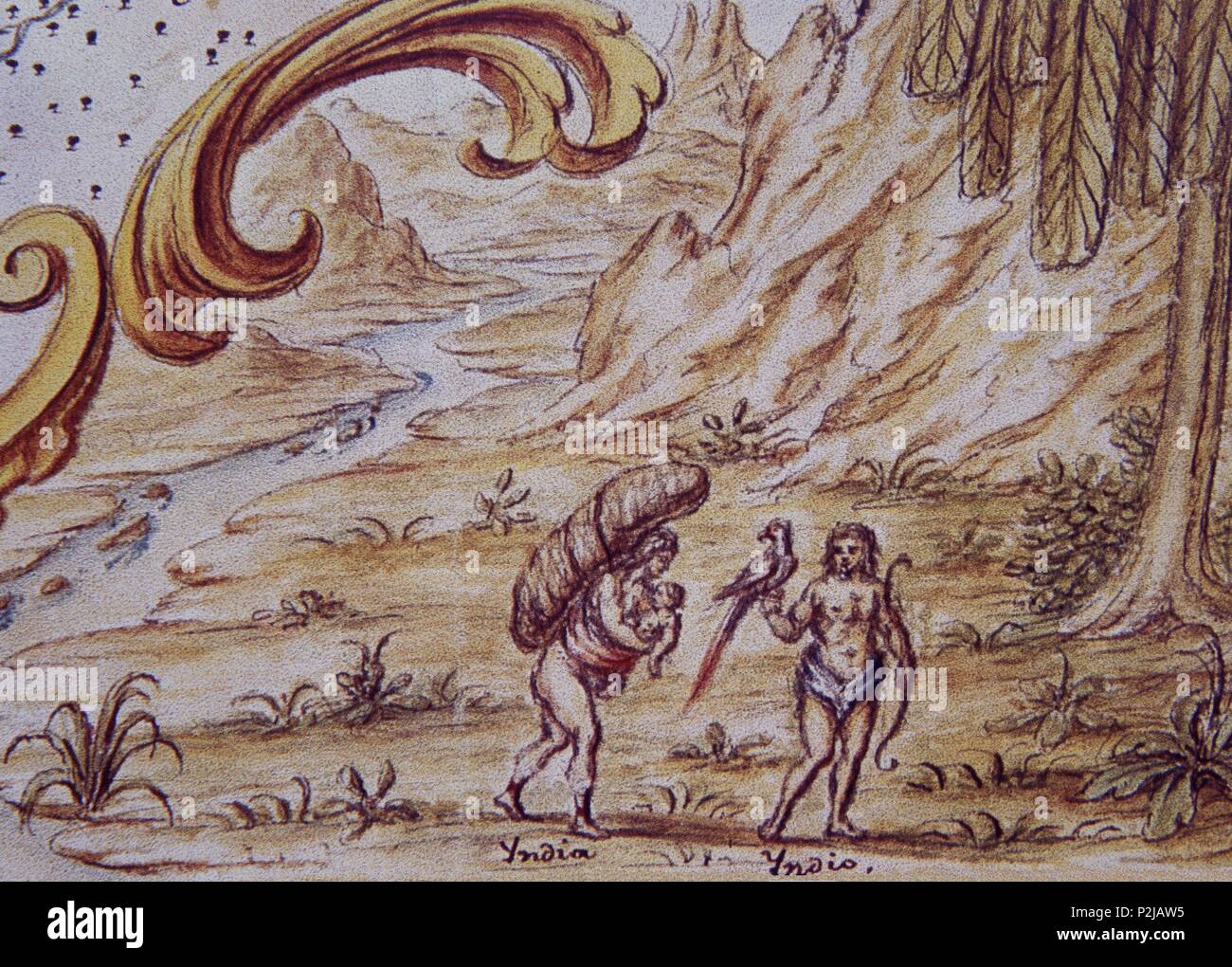 'Map of the region of Cumana in Venezuela' (detail), 18th century ...