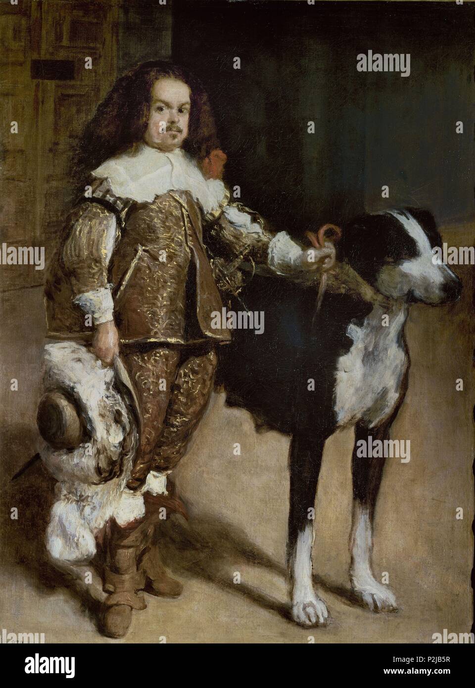 'Portrait of a Buffoon with a Dog', 1640, Spanish Baroque, Oil on ...