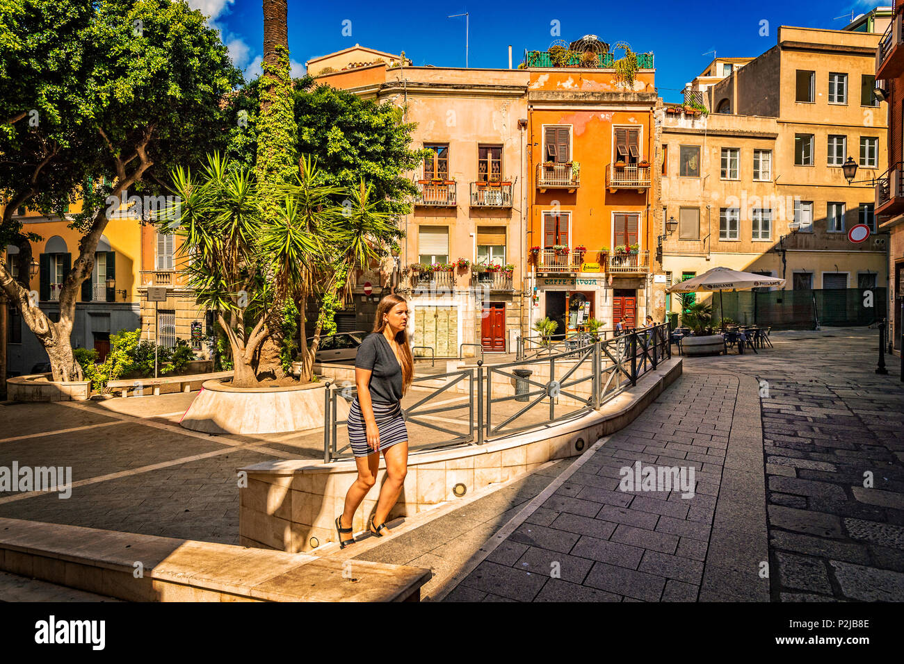 Sardinia cagliari marina district via hi-res stock photography and ...