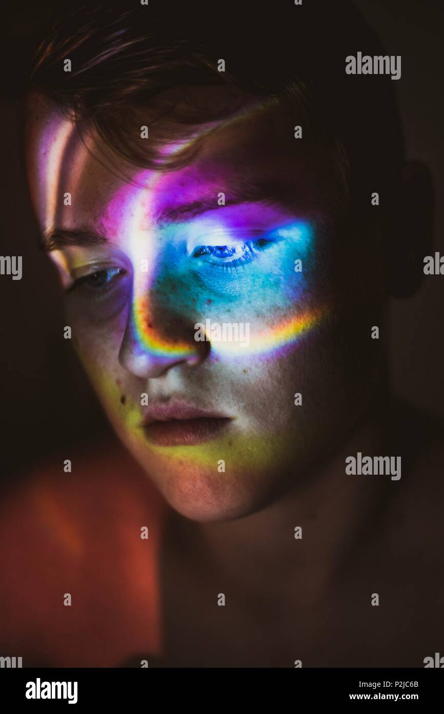 Model photographed using a prism Stock Photo - Alamy