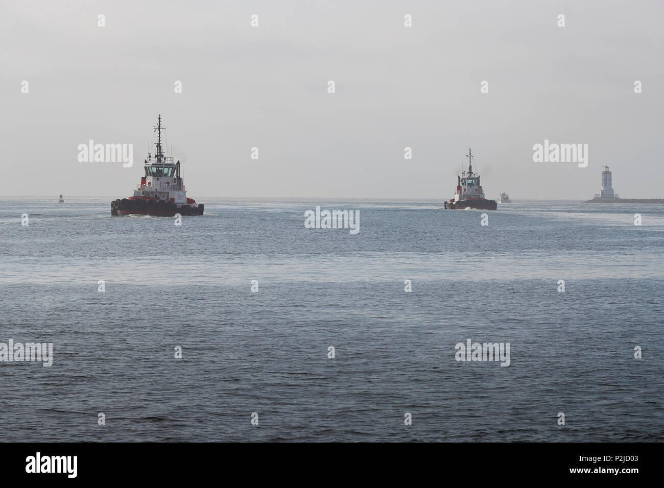 Crowley Maritime Tractor Tugs ADMIRAL And MASTER, Leaving The Los ...