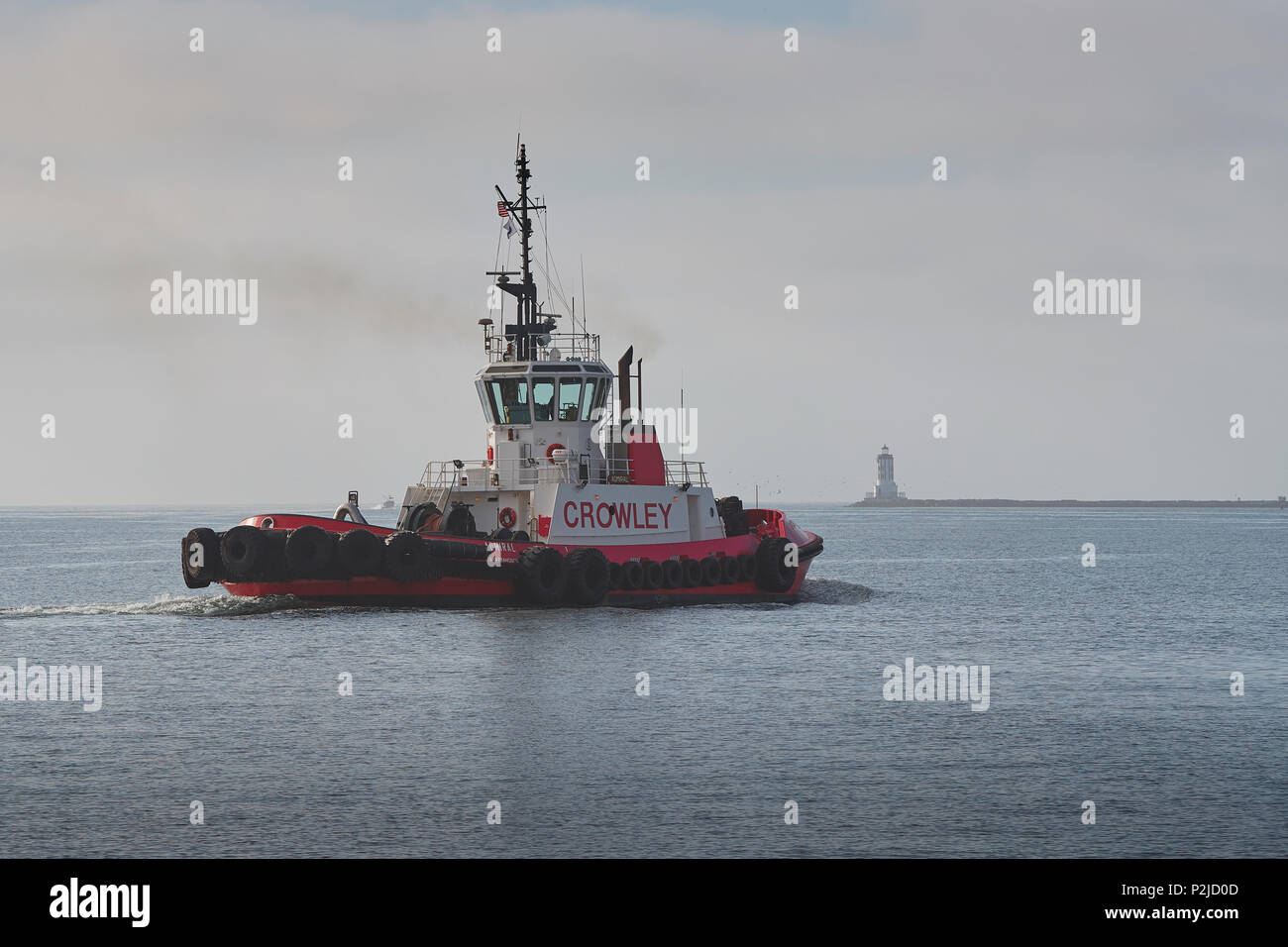 Crowley Maritime Tractor Tug, ADMIRAL, Leaving The Los Angeles Main ...