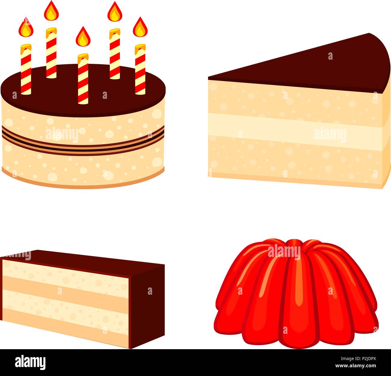Chocolate pie slice cartoon Stock Vector Images - Alamy