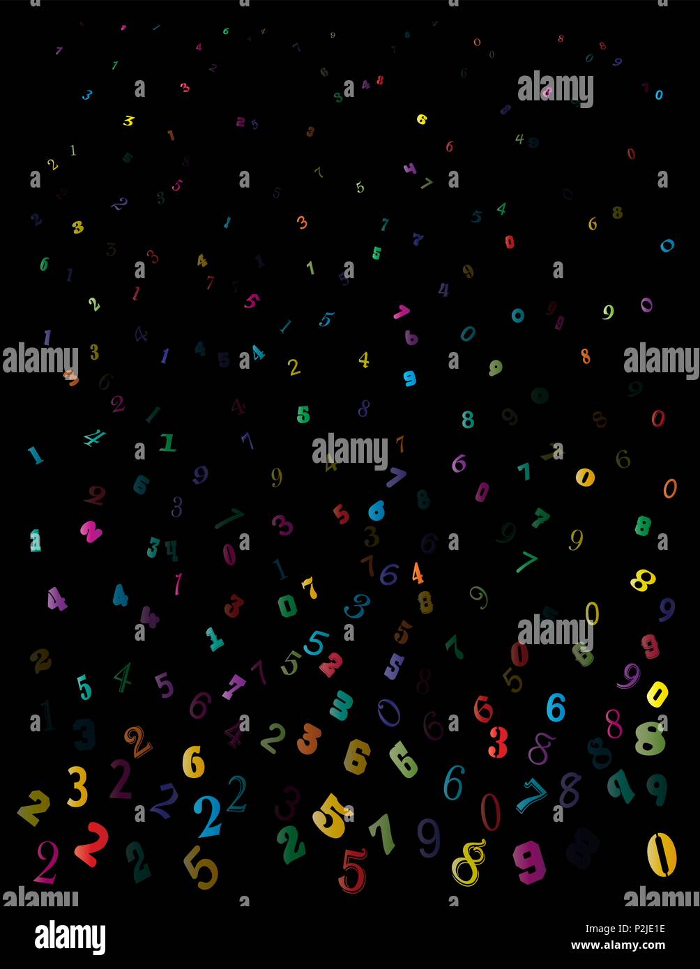 falling numbers, digits beautiful background design wallpaper Stock ...