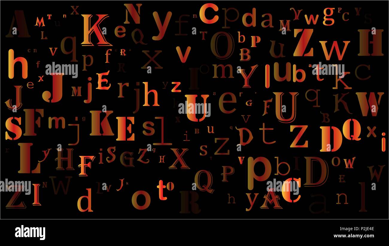 falling random letters, alphabet beautiful background design Stock ...