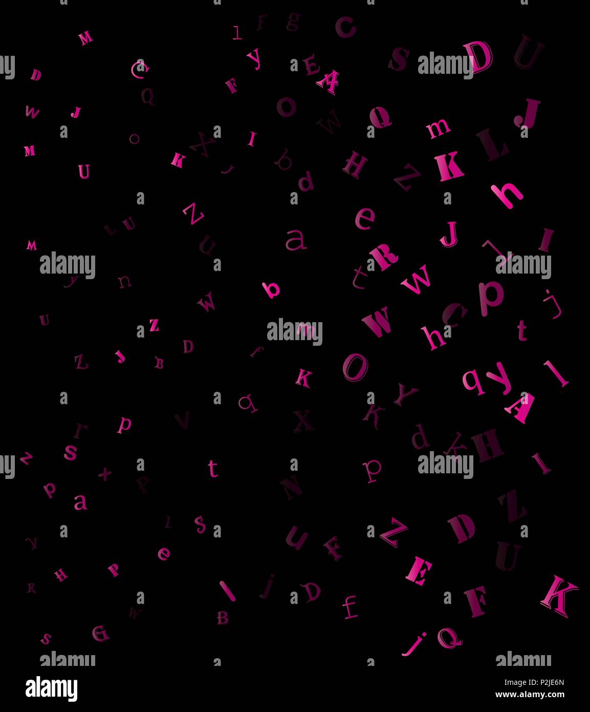 falling random letters, alphabet beautiful background design Stock ...