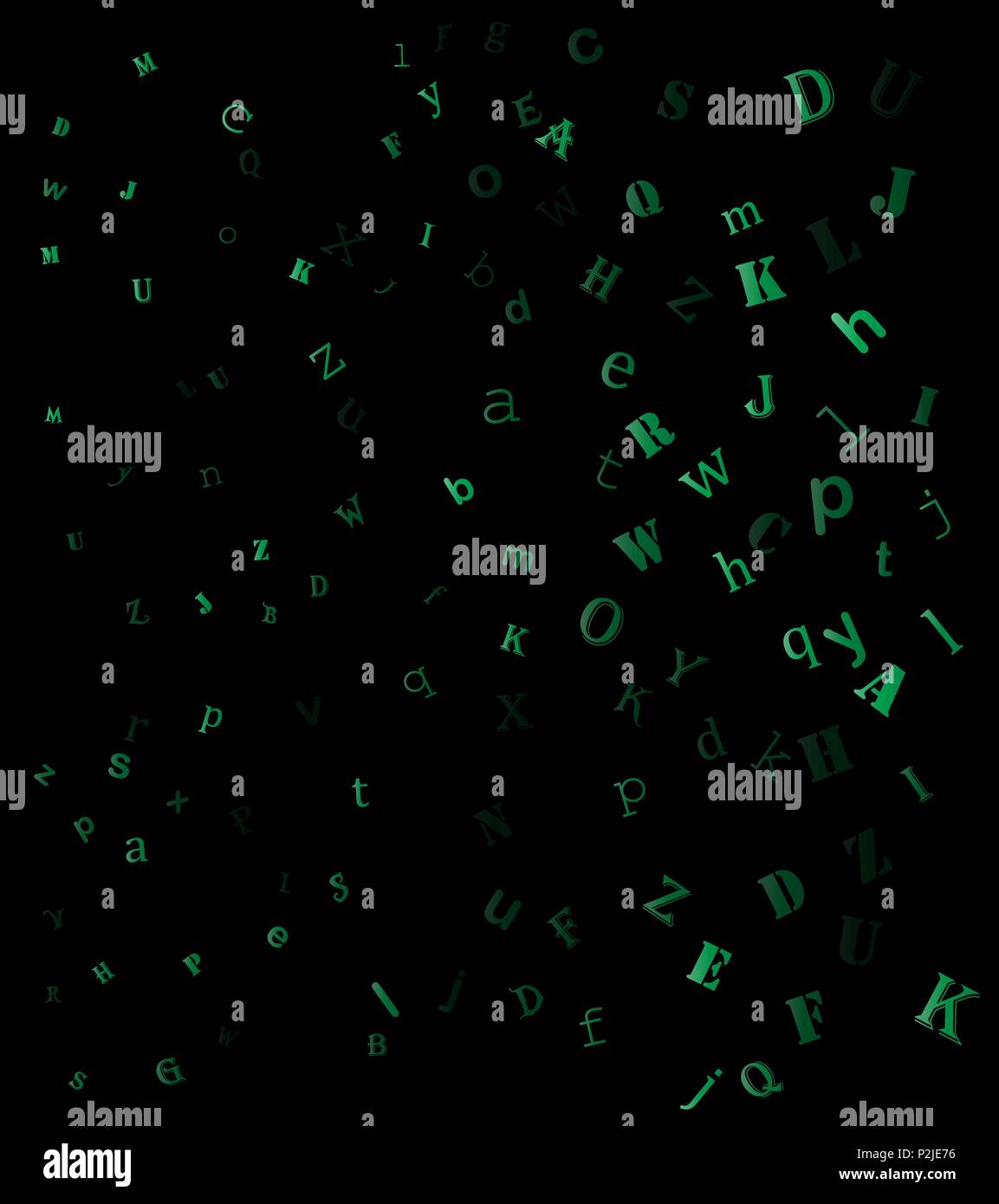 falling random letters, alphabet beautiful background design Stock ...