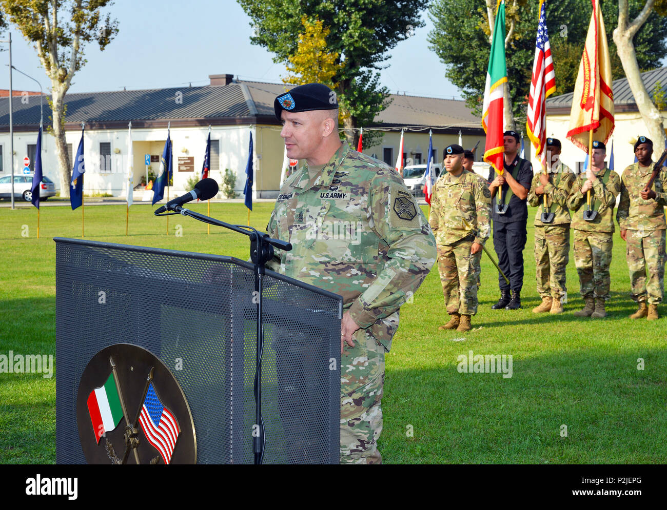 Command Sgt. Maj. Daniel B. Dennison, outgoing U.S. Army Garrison Italy ...