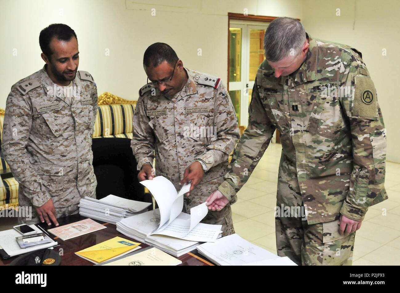 Capt. Richard Winkels, U.S. Army Central music liaison officer looks ...