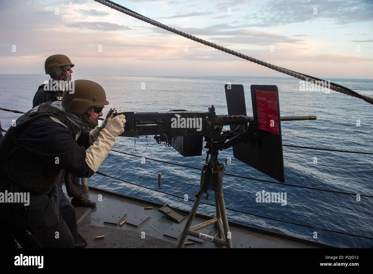PACIFIC OCEAN (Sept. 27, 2016)- Petty Officer 2nd Class Austin fires a ...