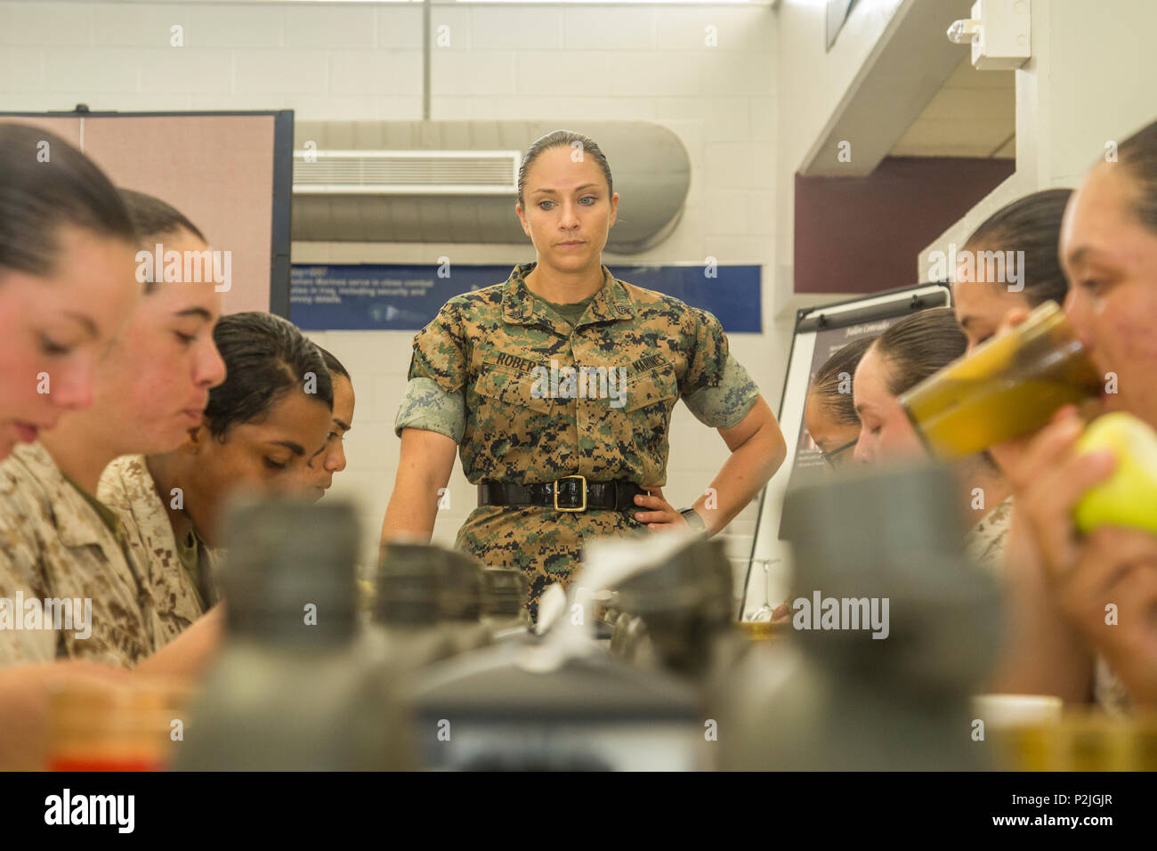 U.S. Marine Corps Sgt. Megan Roberts, senior drill instructor, Platoon ...