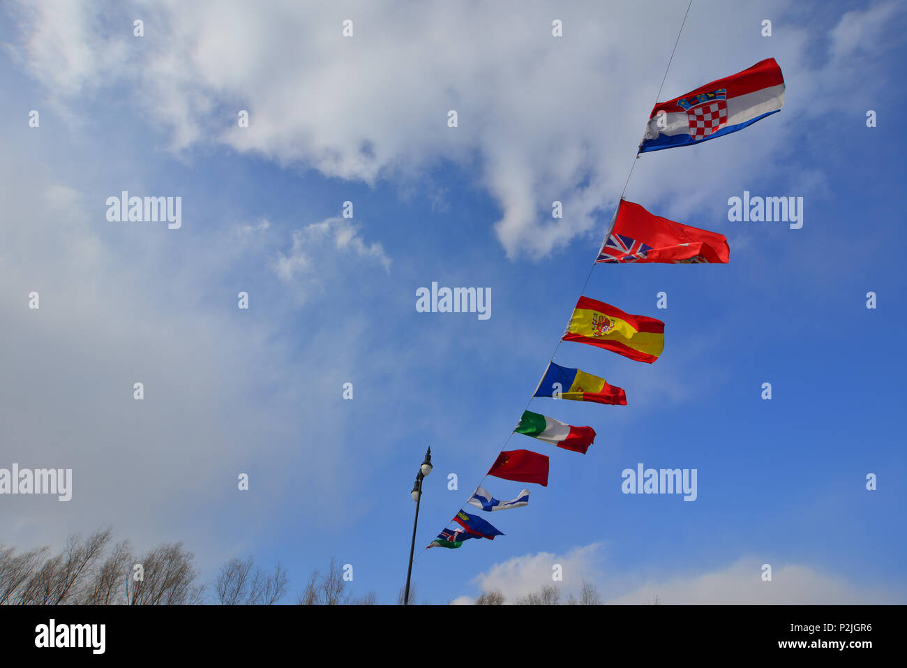 Multiple national flags waving in hi-res stock photography and images ...