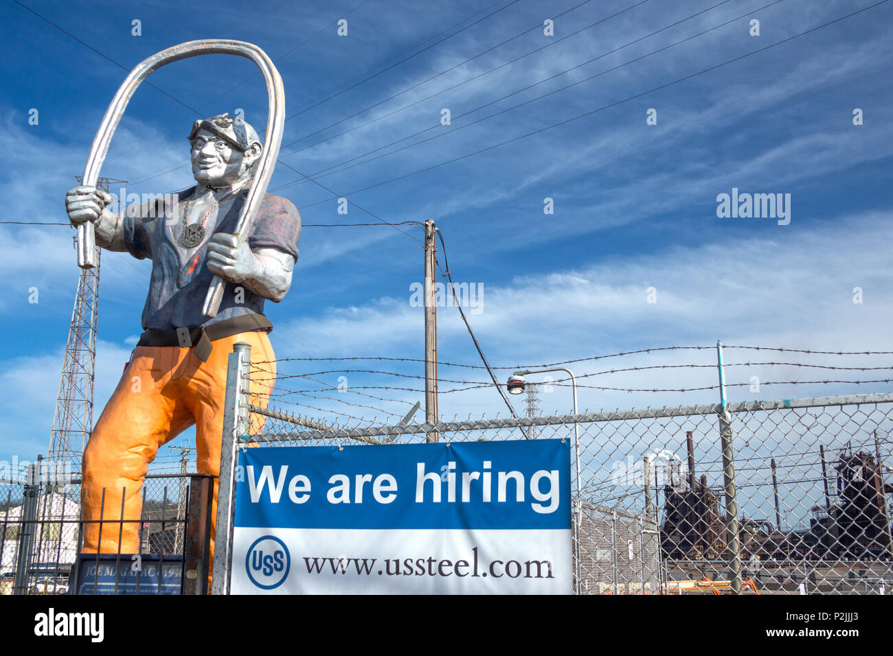 JOE MAGARAC STATUE AT ENTRANCE OF US STEEL CORPORATION EDGAR THOMSON ...