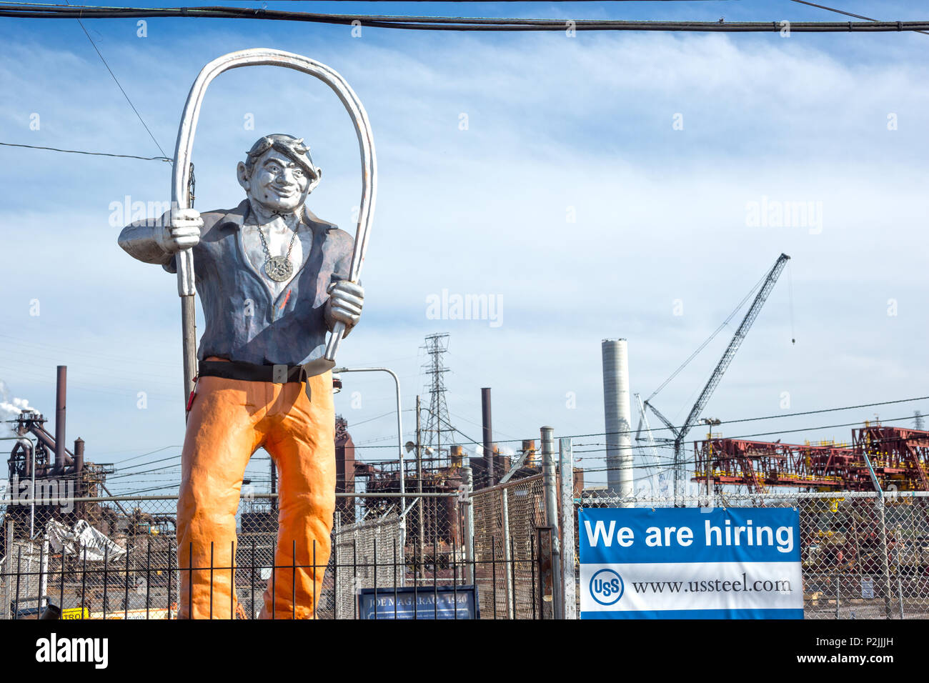 JOE MAGARAC STATUE AT ENTRANCE OF US STEEL CORPORATION EDGAR THOMSON ...